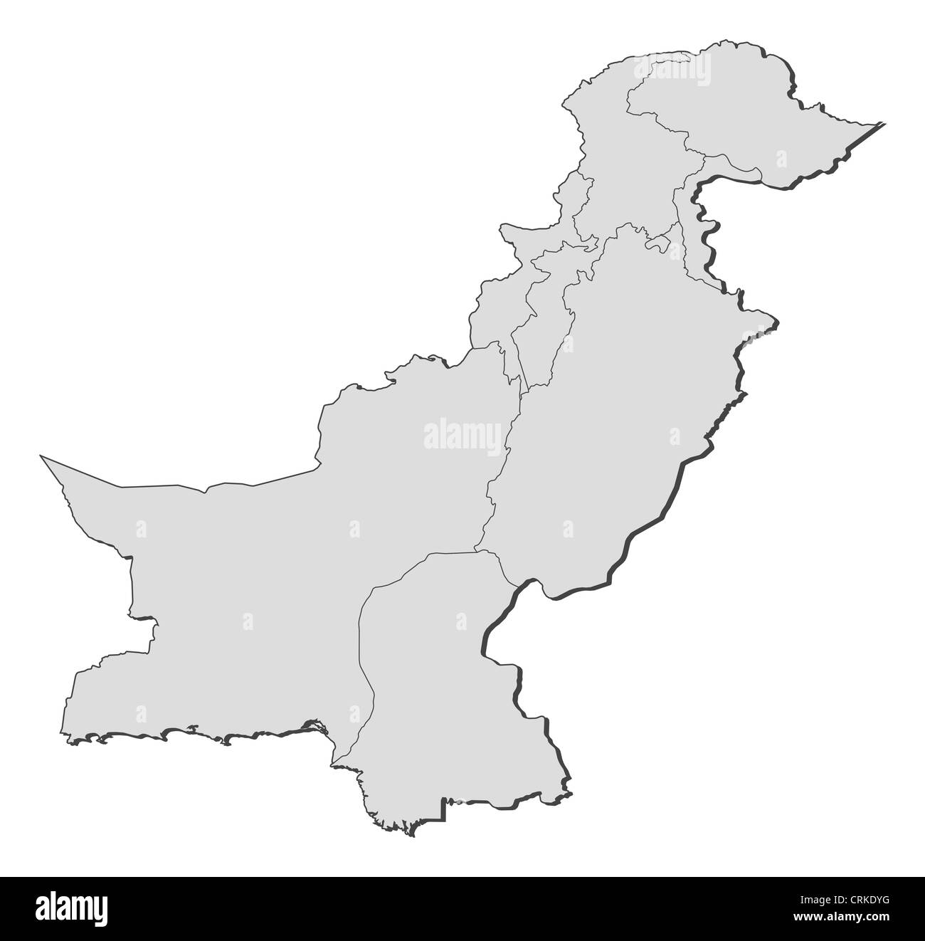 Mappa politica del Pakistan con le diverse province Foto stock - Alamy