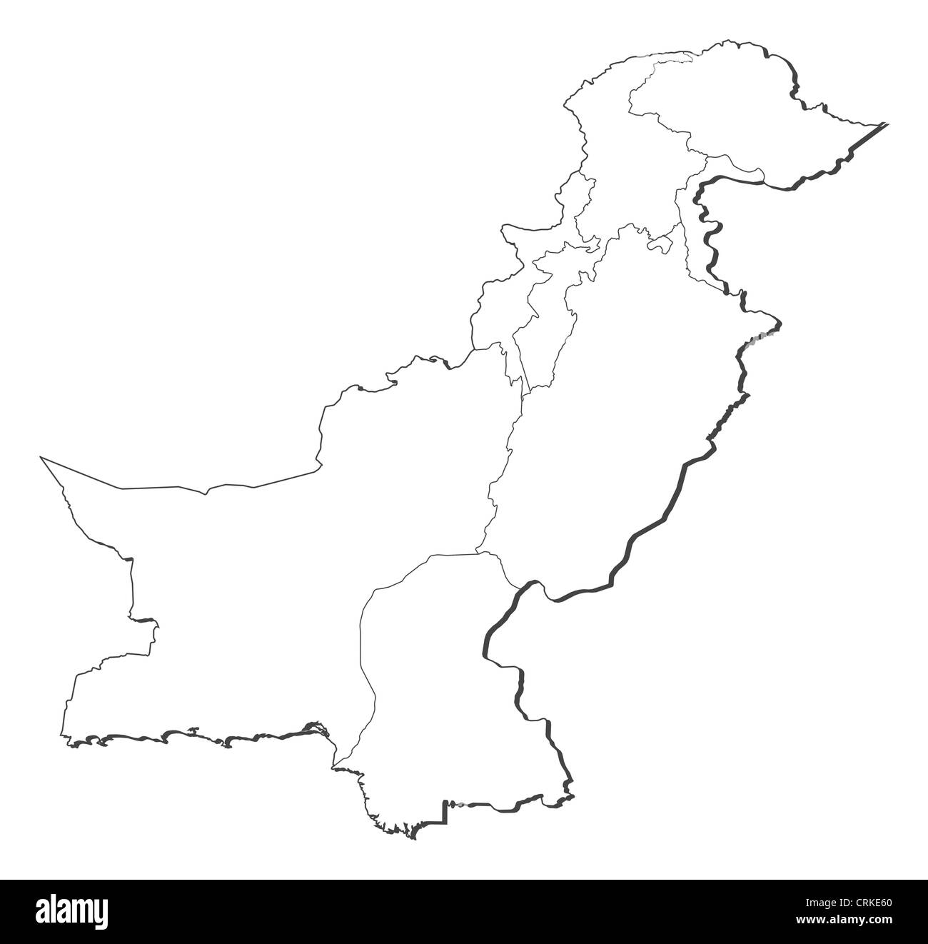 Mappa politica del Pakistan con le diverse province Foto stock - Alamy