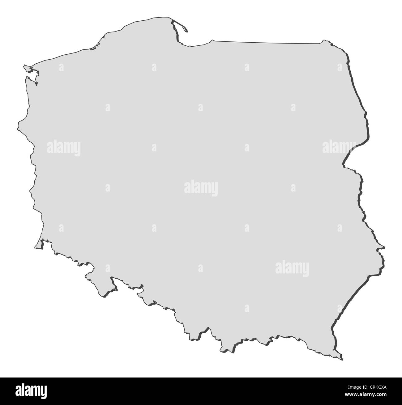 Mappa dei confini della polonia Foto e Immagini Stock in Bianco e Nero ...