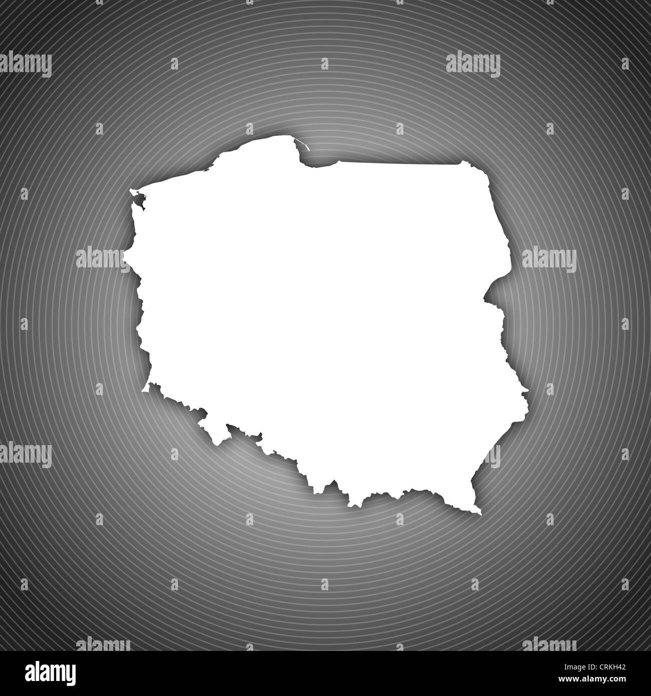Mappa dei confini della polonia Foto e Immagini Stock in Bianco e Nero ...