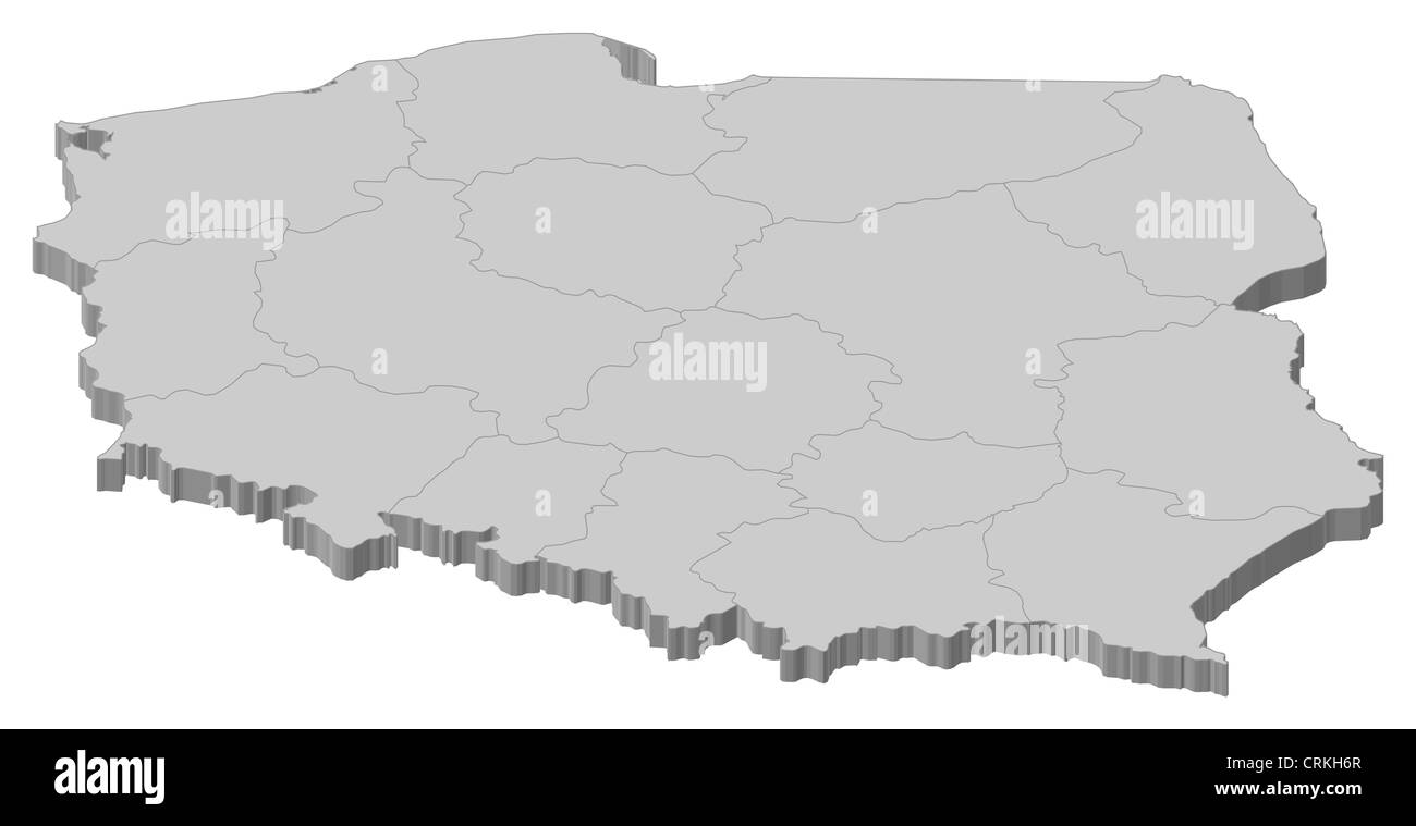Mappa dei confini della polonia Foto e Immagini Stock in Bianco e Nero ...