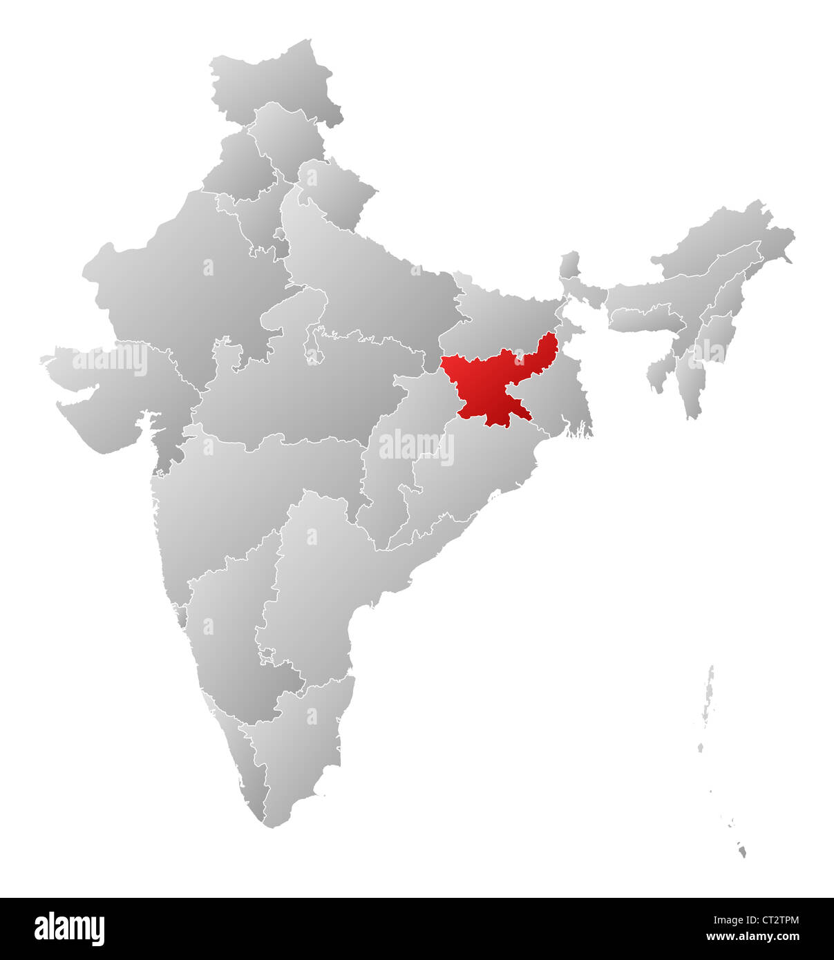 Mappa politico dell'India con i vari Stati in cui nello stato del ...