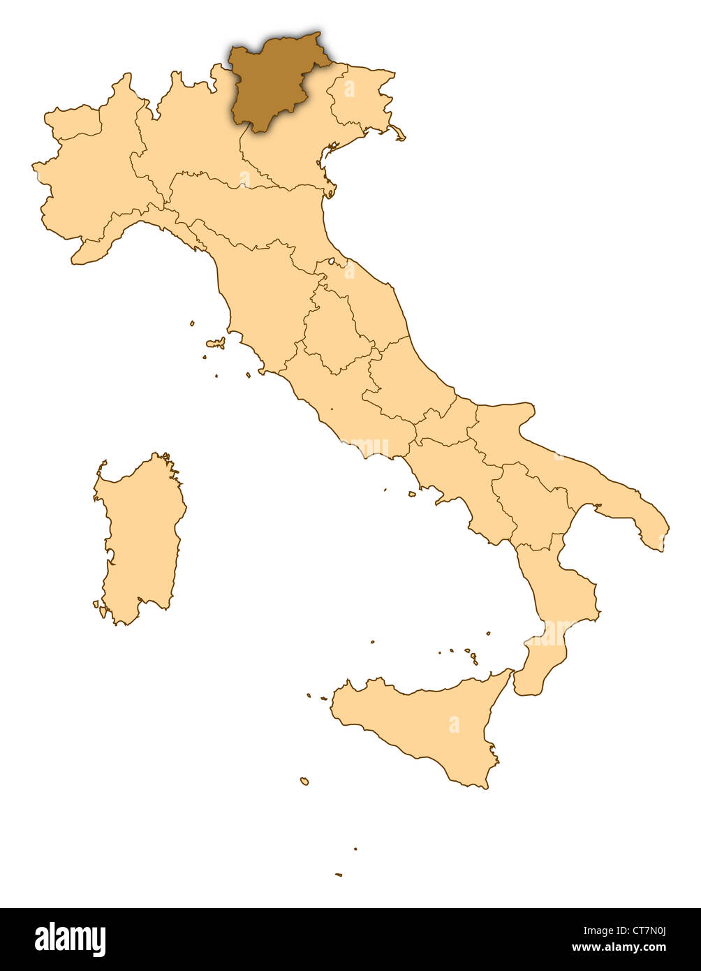 Trentino Alto Adige Map Immagini & Trentino Alto Adige Map Fotos Stock ...