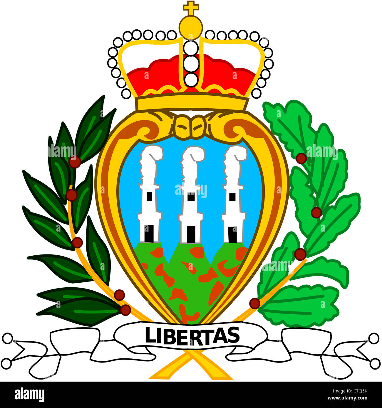 Lo stemma della Repubblica di San Marino Foto stock - Alamy