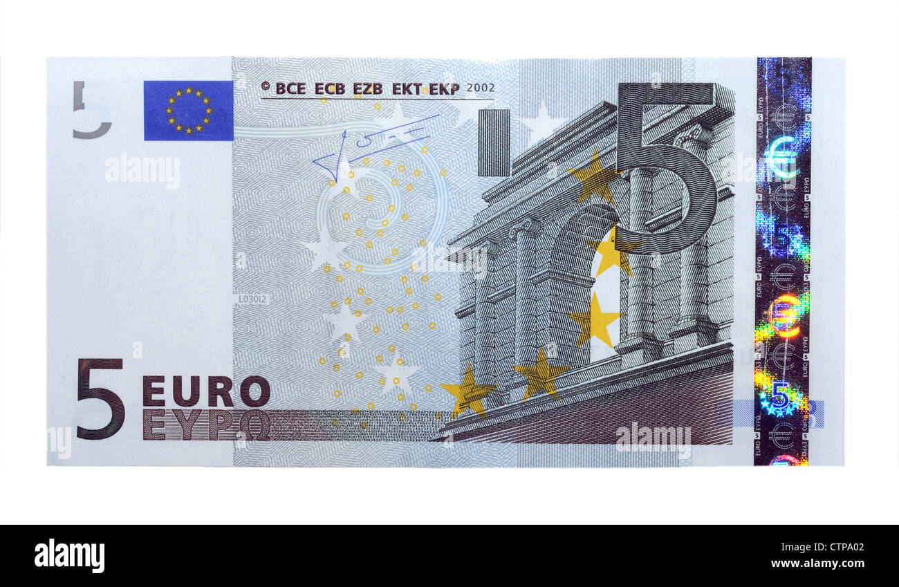 Banconota da 5 euro Immagini senza sfondo e Foto Stock ritagliate - Alamy