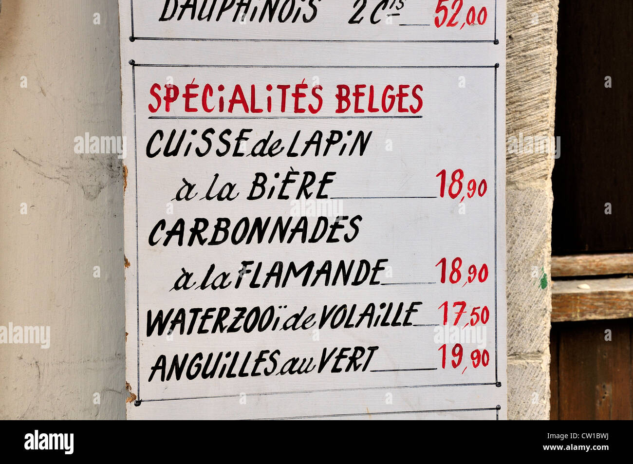 Die speisekarte des restaurants immagini e fotografie stock ad alta ...
