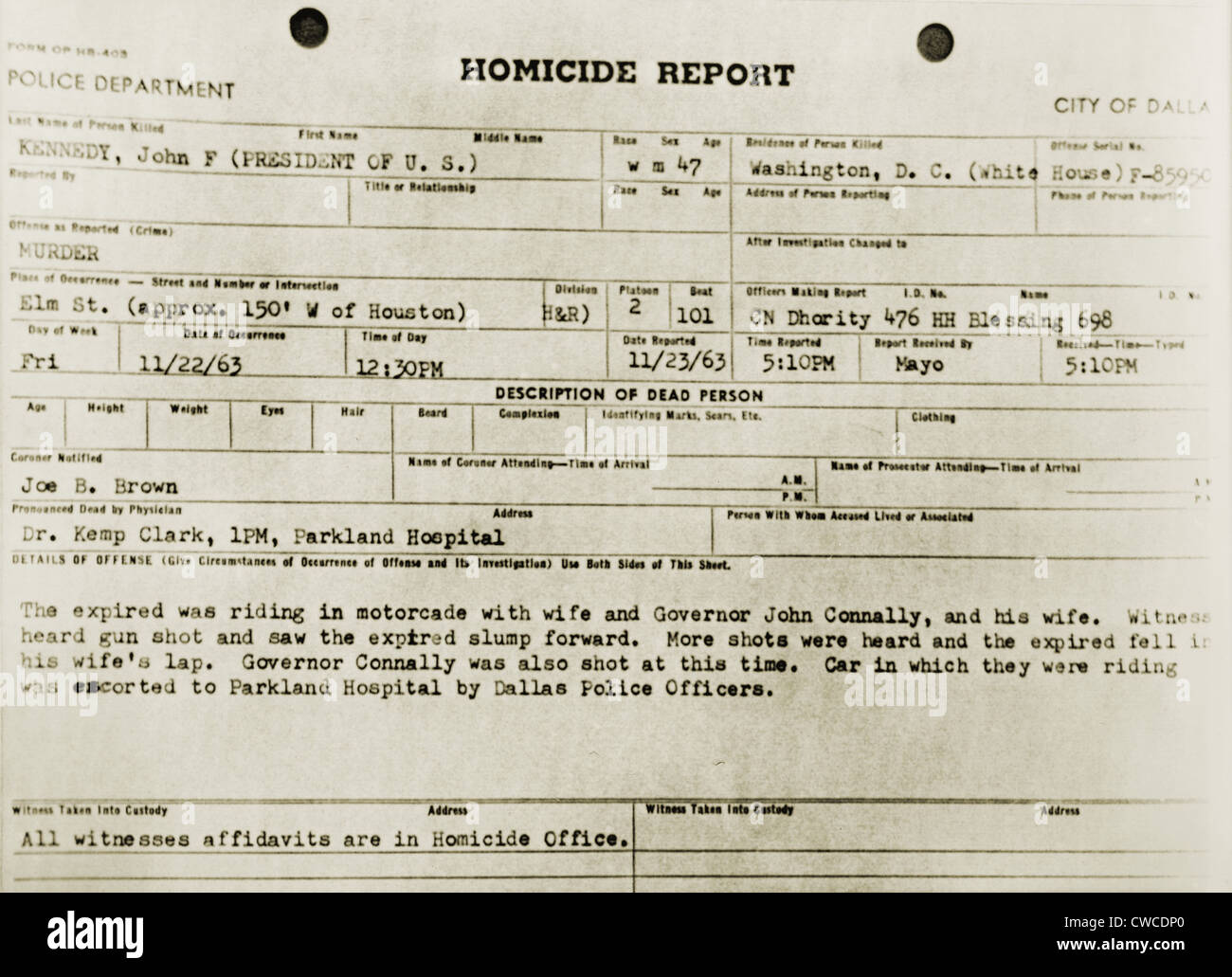 Omicidio del presidente john f kennedy immagini e fotografie stock ad ...