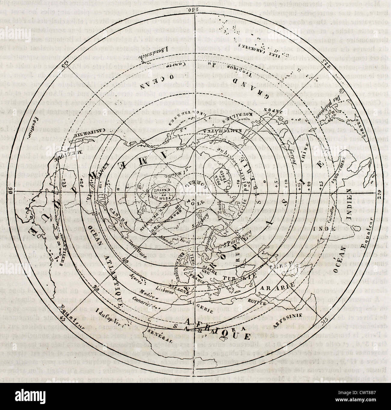 Mappa del nord dell'emisfero vintage immagini e fotografie stock ad ...