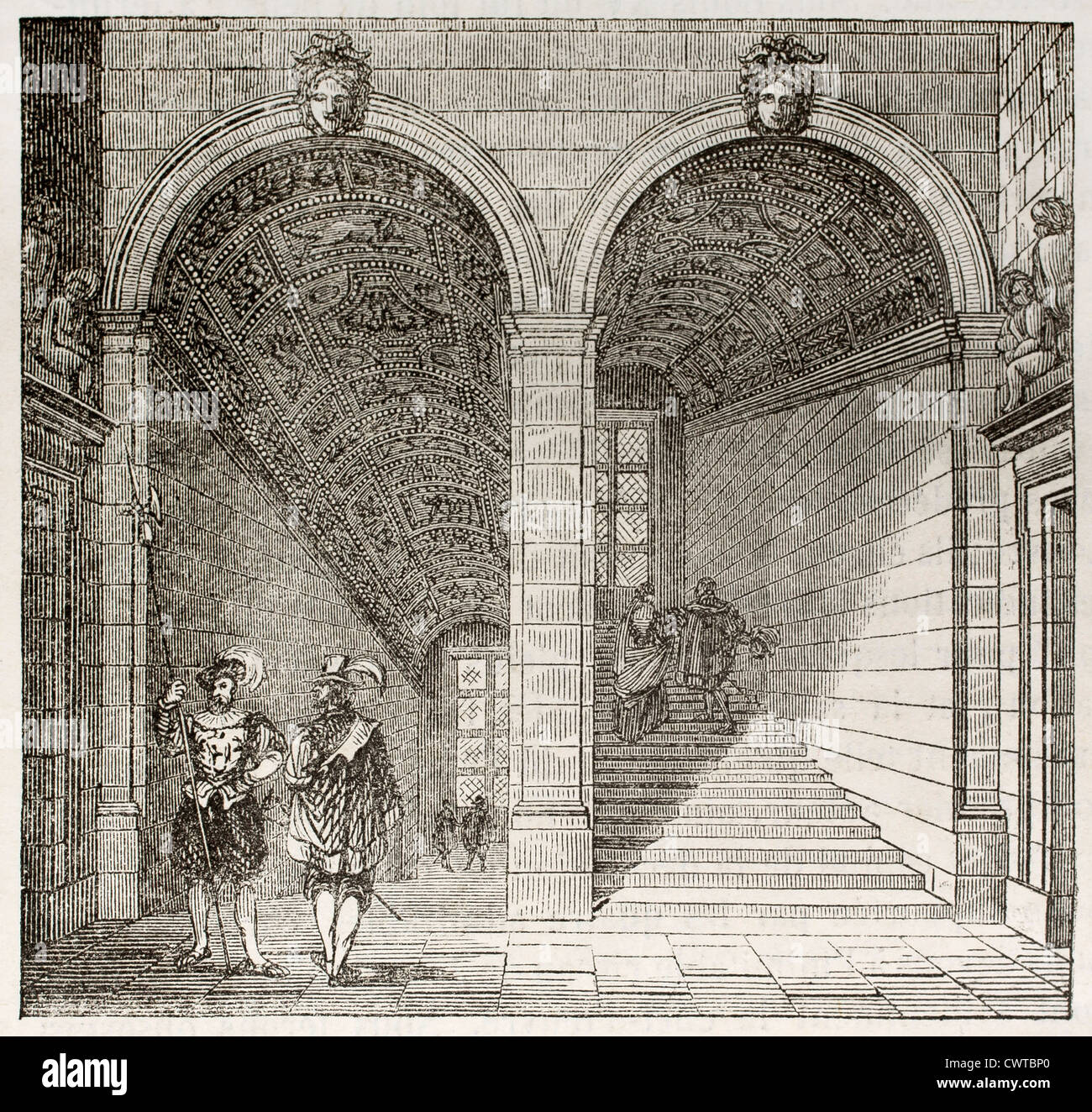 Incisione del palazzo del louvre immagini e fotografie stock ad alta ...