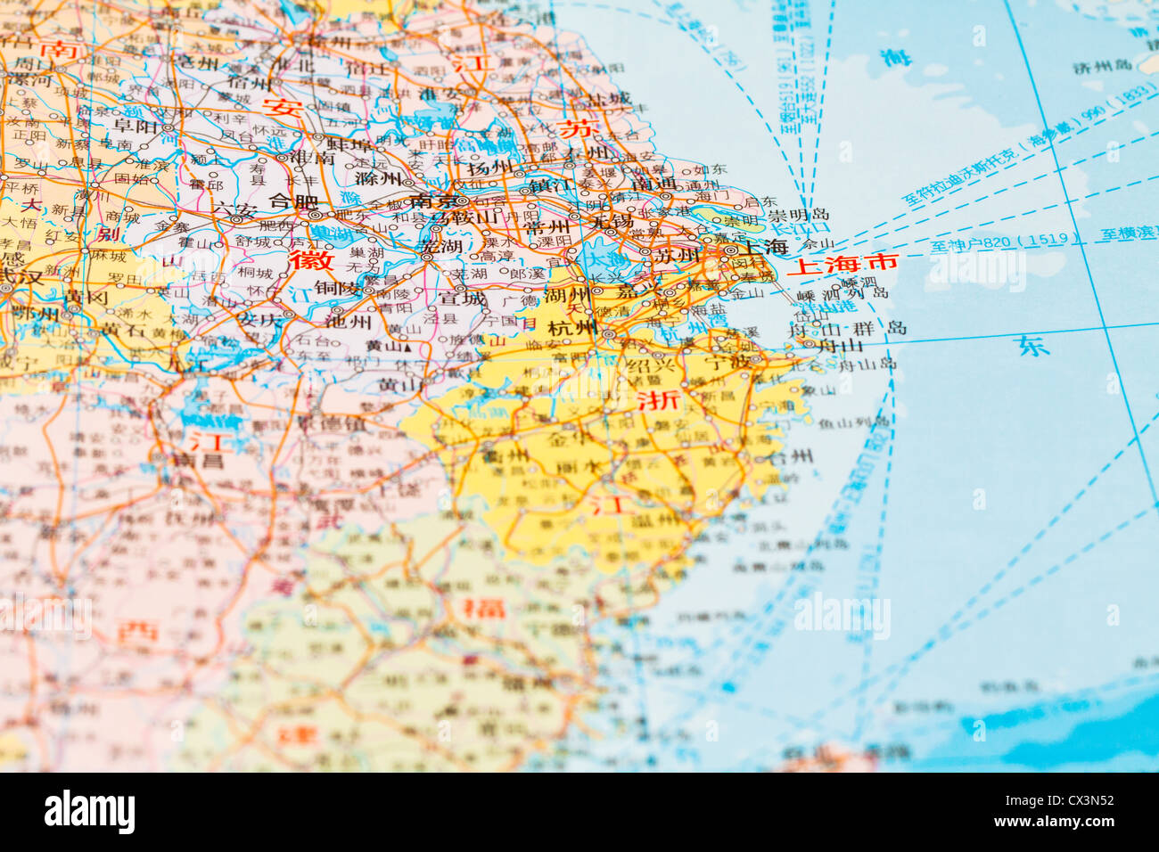 Asia mappa di shanghai immagini e fotografie stock ad alta risoluzione ...