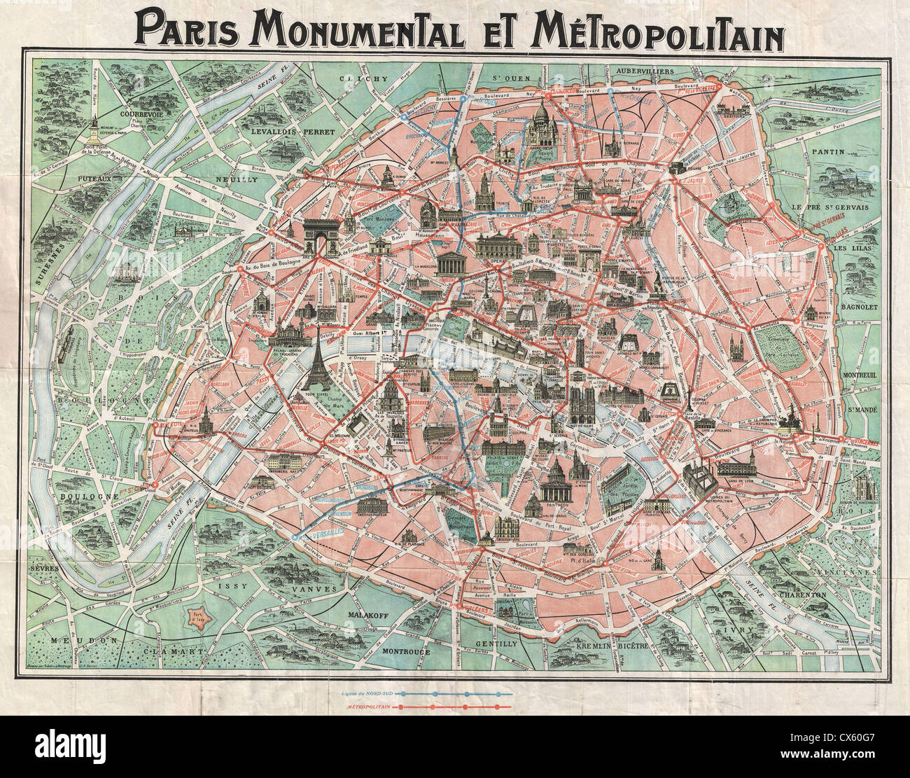 Mappa dei monumenti di parigi immagini e fotografie stock ad alta ...