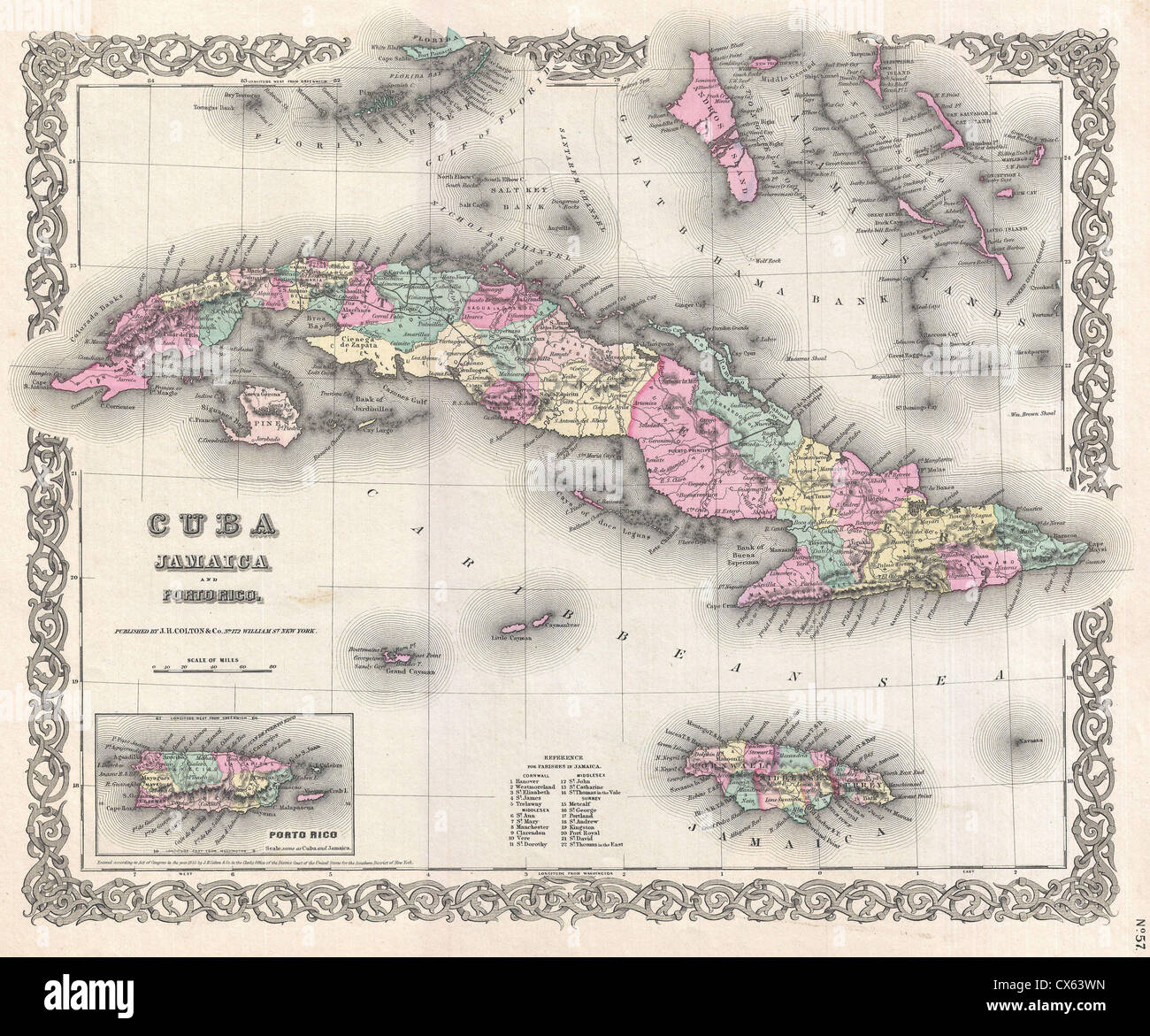 Mappa di colombo di cuba immagini e fotografie stock ad alta ...