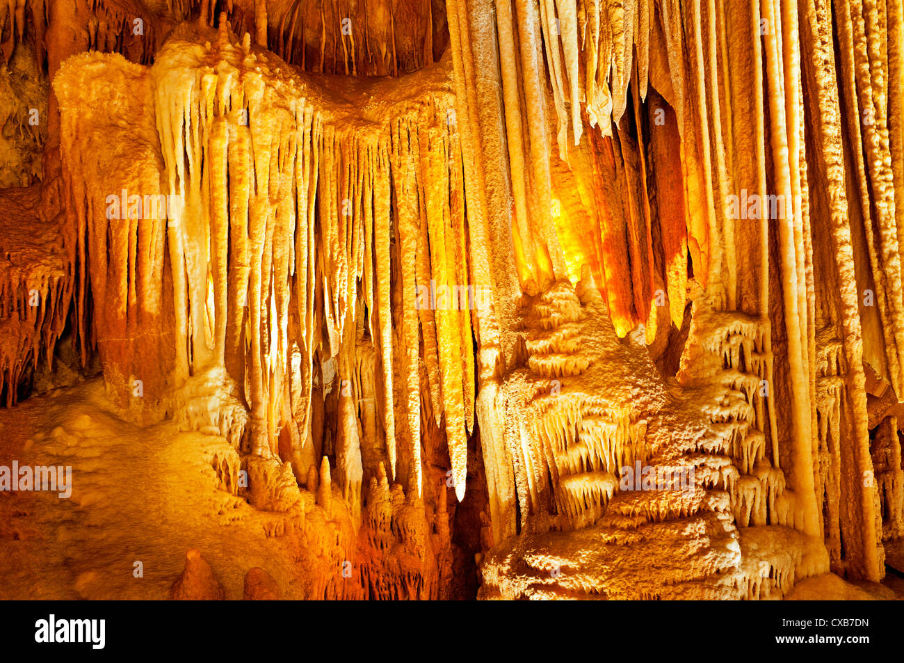 Le stalattiti della grotta orientali, parte delle Caverne di Jenolan ...