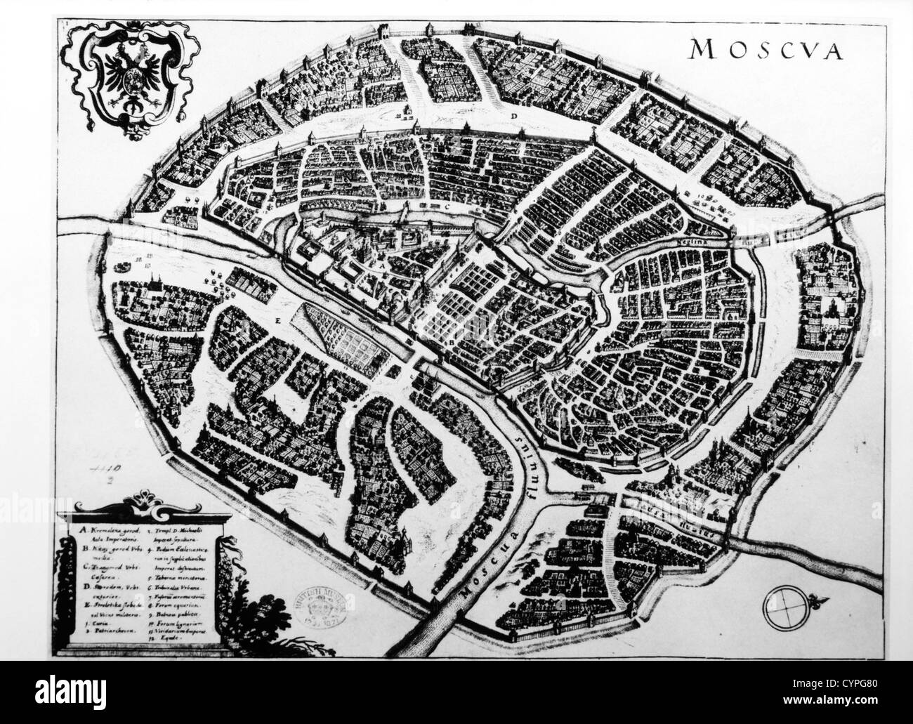 Mappa di Mosca, "Atlas Geographicus et Topographicus', 1643 Foto stock ...