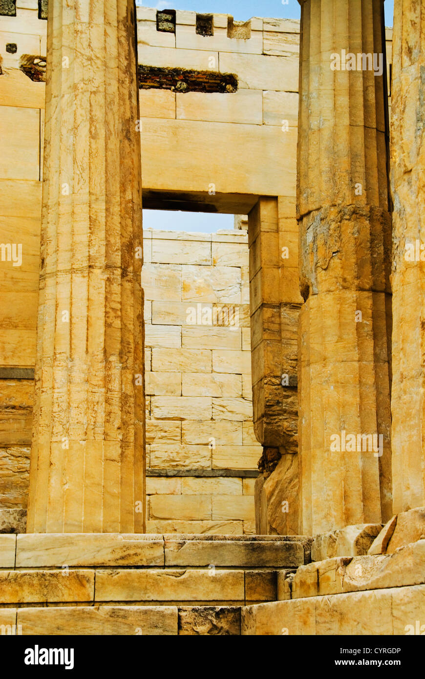 Colonnato di un tempio antico tempio di Atena Nike, l'Acropoli di Atene ...