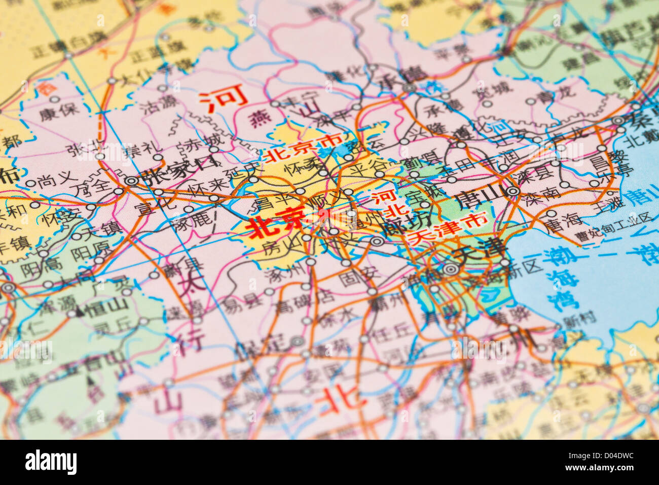 Mappa di Pechino, Cina Foto stock - Alamy