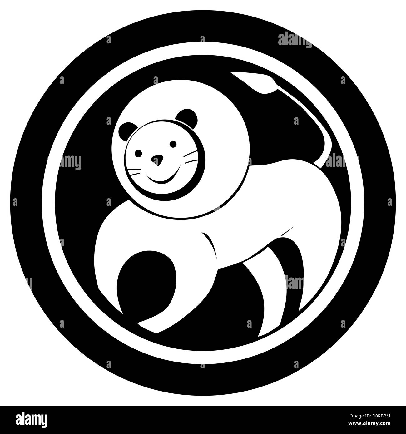 Simbolo dello zodiaco del leone Foto e Immagini Stock in Bianco e Nero ...