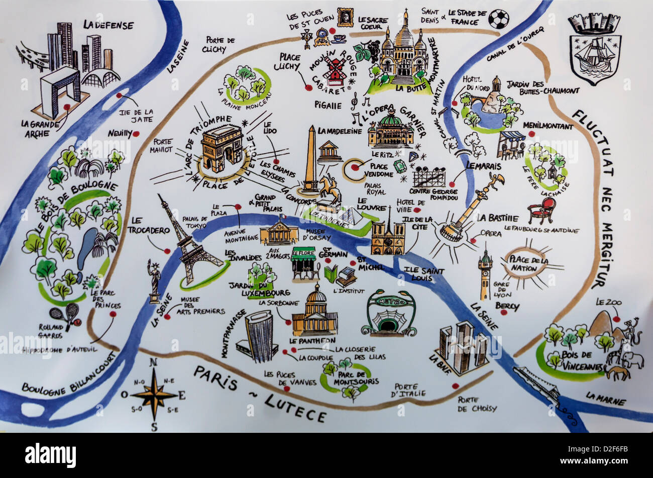 Paris city map immagini e fotografie stock ad alta risoluzione - Alamy