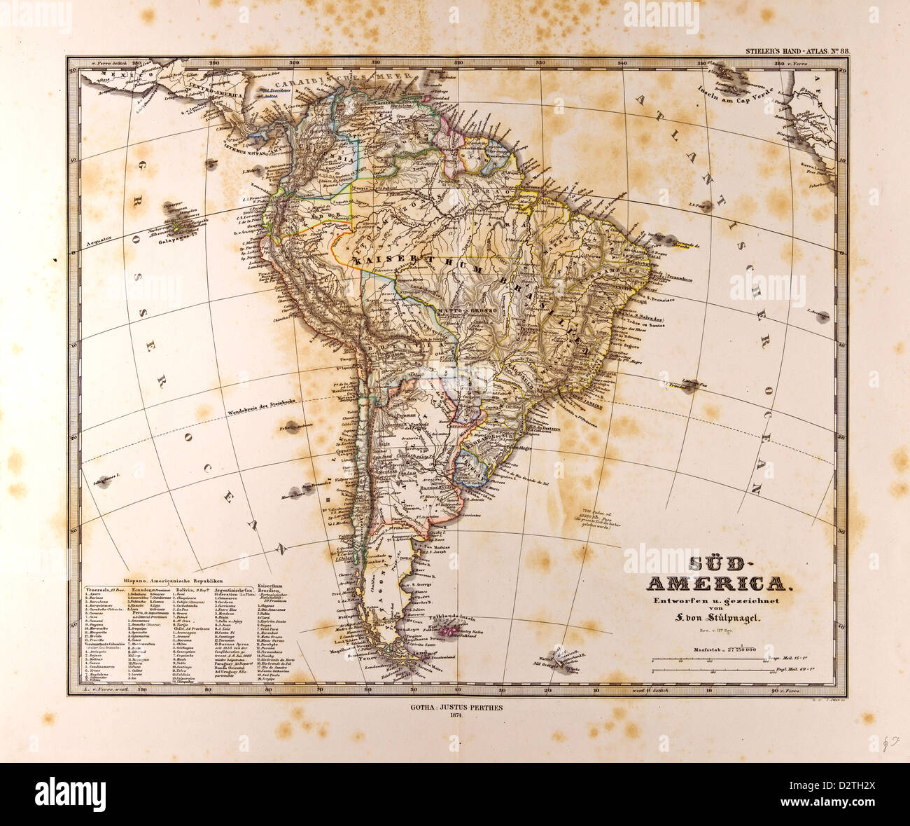 Mappa del sud america immagini e fotografie stock ad alta risoluzione ...