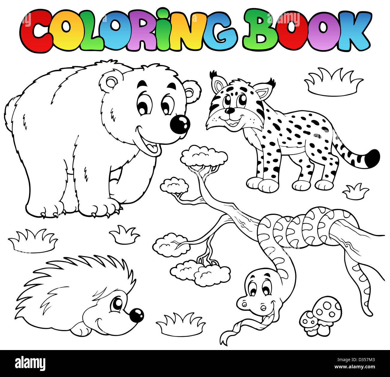 Libro da colorare con gli animali del bosco 3 - tematiche illustrazione ...