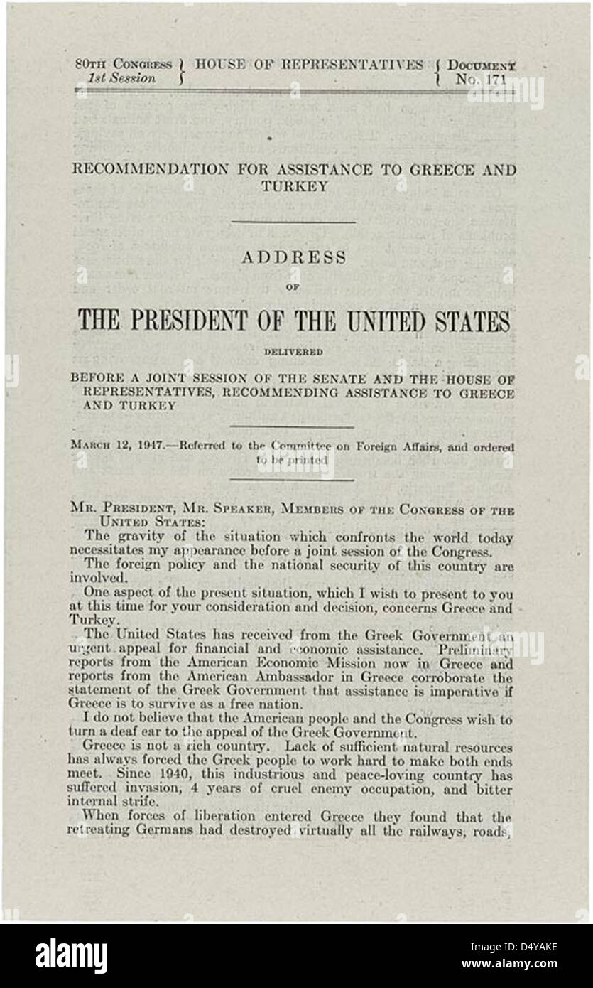 Dottrina truman immagini e fotografie stock ad alta risoluzione - Alamy