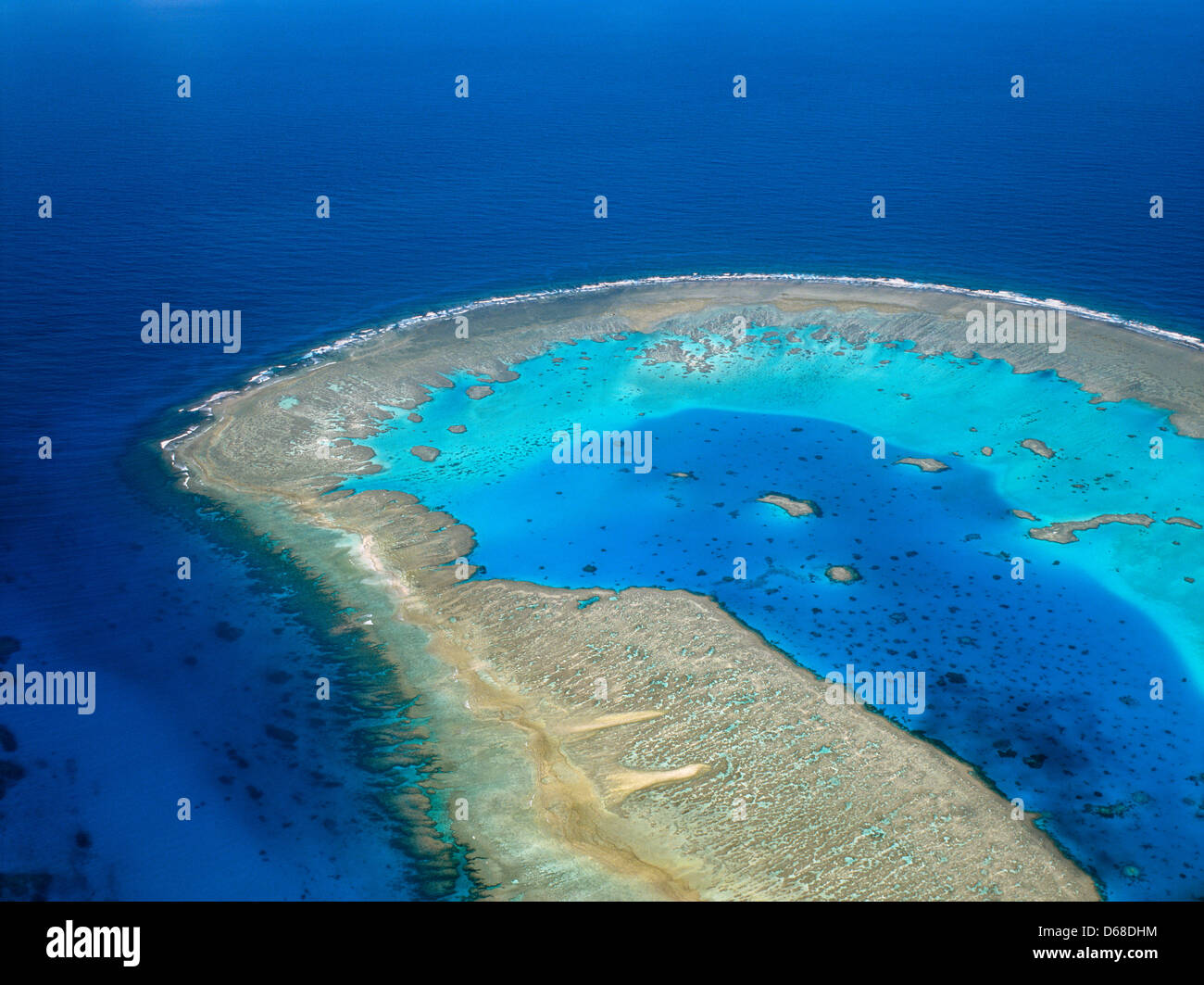 Australia, Queensland, della Grande Barriera Corallina, vista aerea di ...