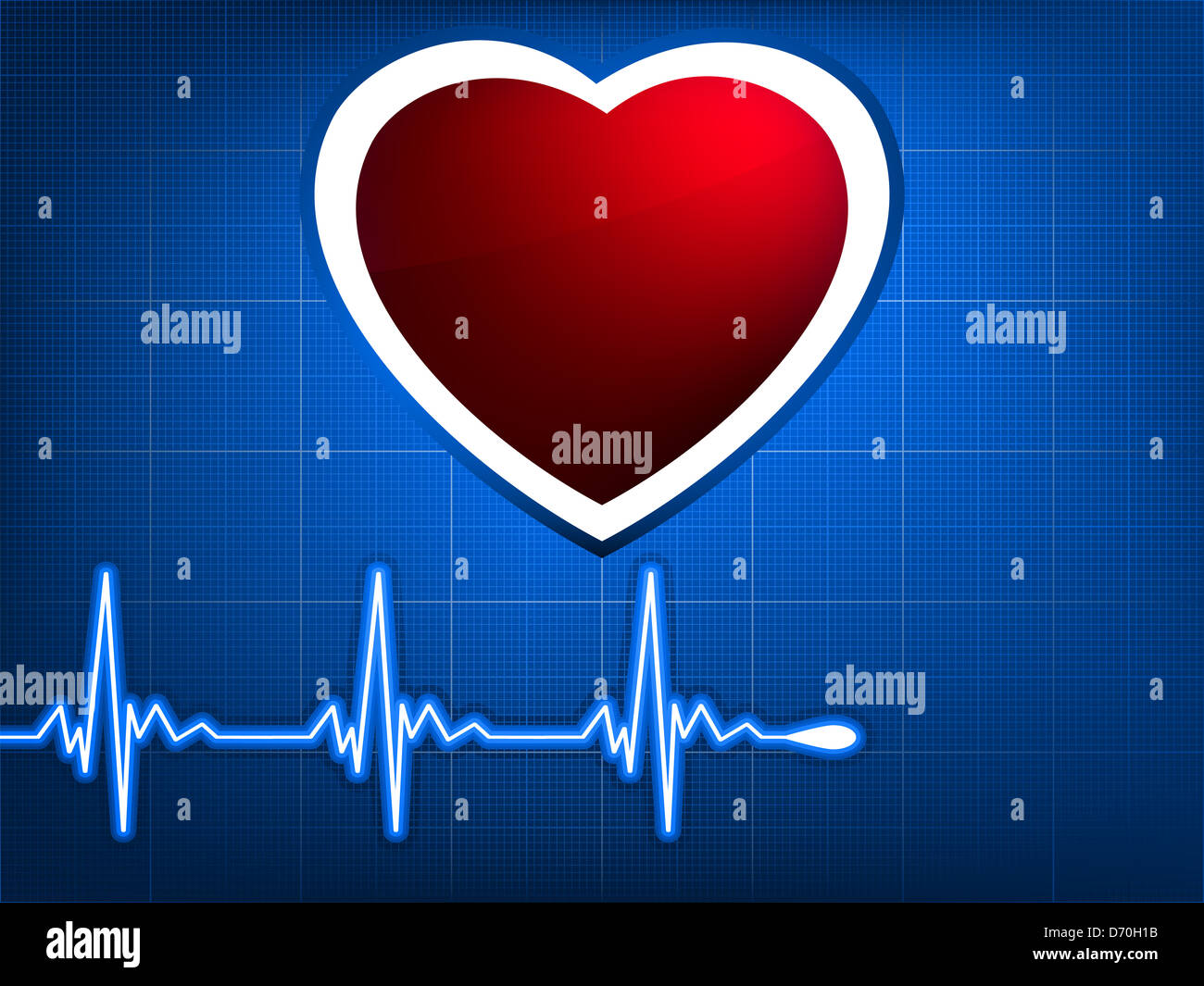 Ecg normale sfondo rosso, battito cardiaco grande per uso scientifico ...