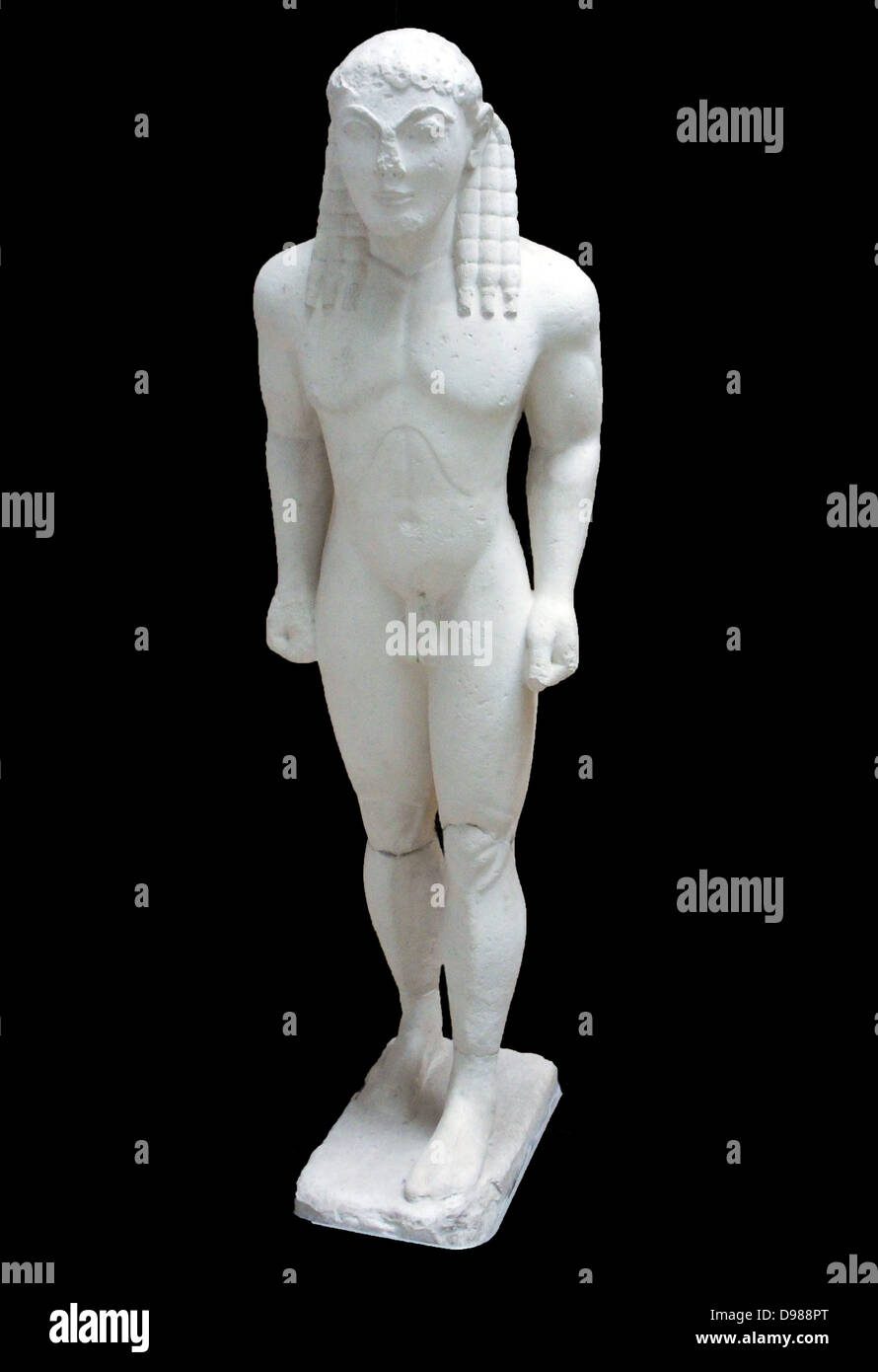 Kouros greco (Gioventù) da Delphi, Grecia circa 570 BC. Un kouros ...