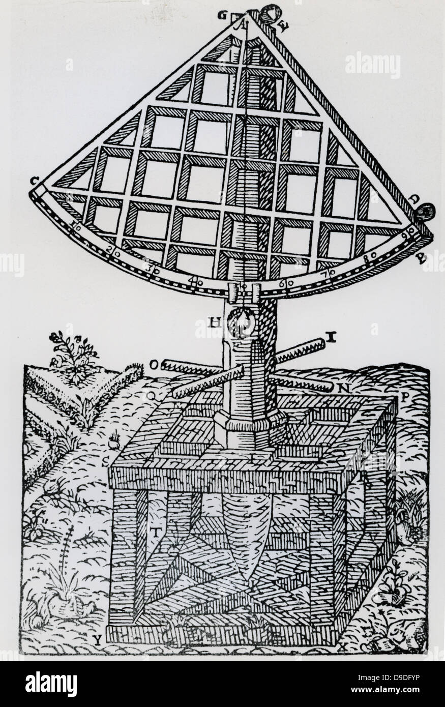 Grande quadrante in legno progettata da Tycho Brahe. Dalla sua ...