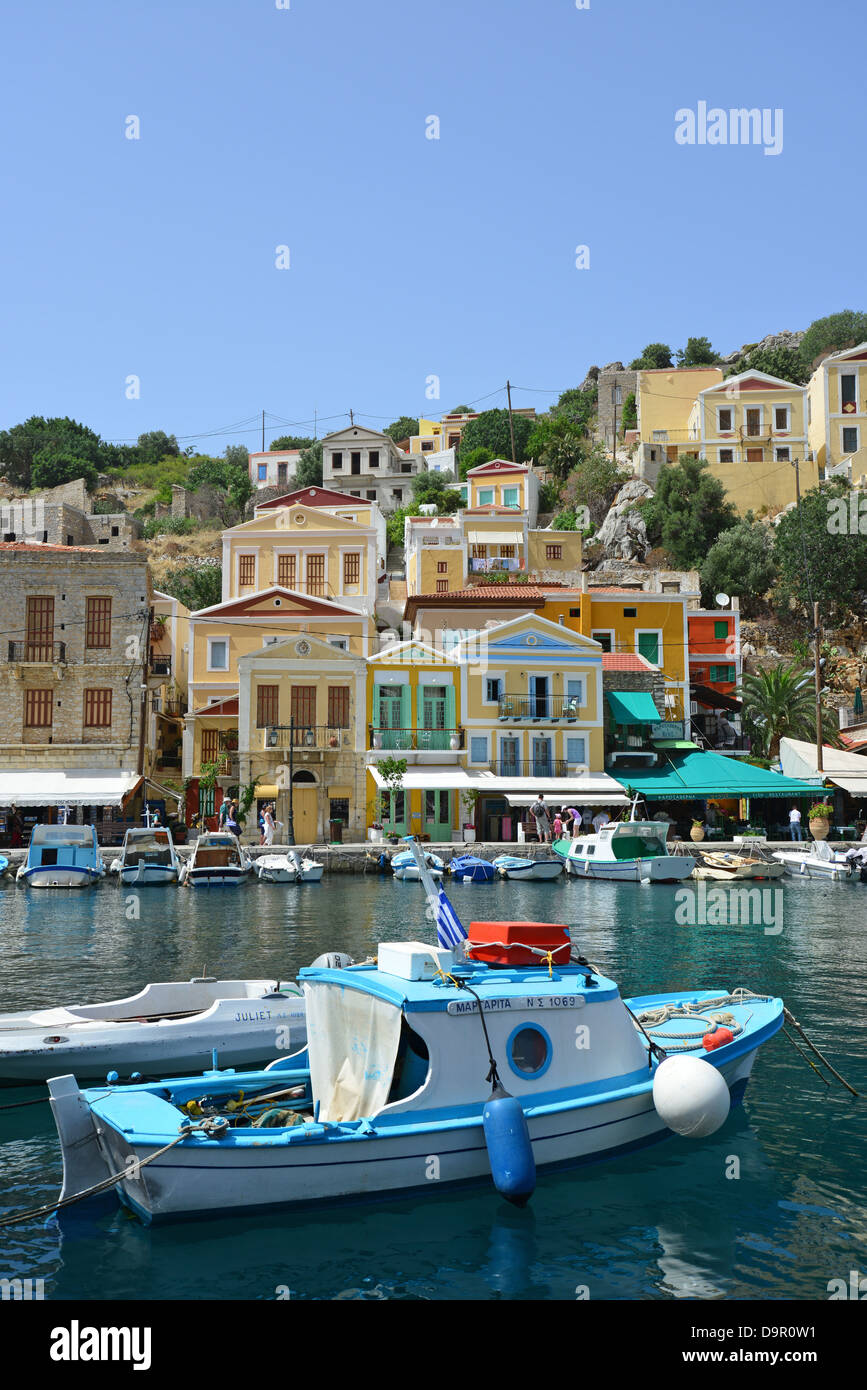 La pesca tradizionale barche nel porto di Symi, Symi (SIMI), Rodi (Rodi ...