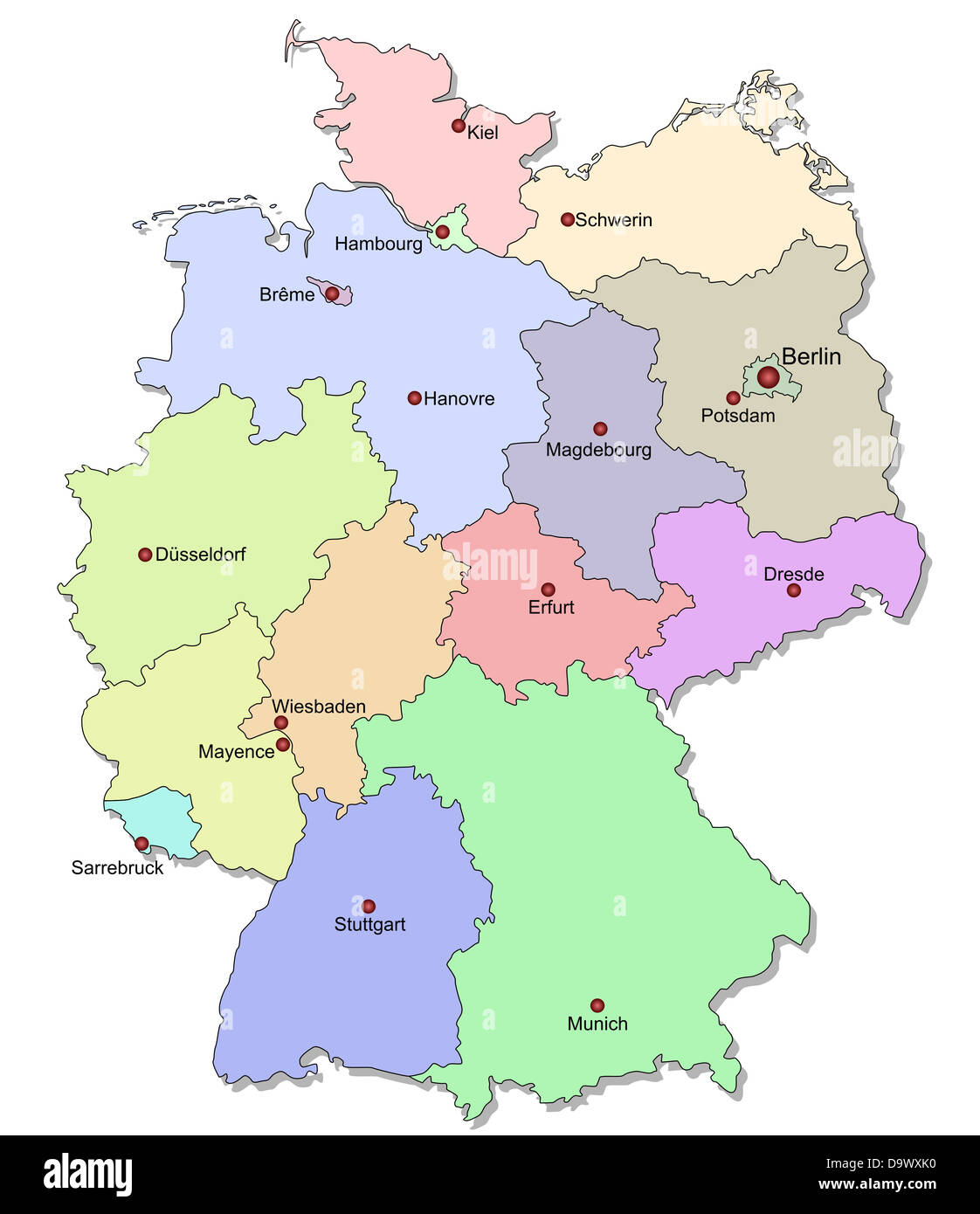 Mappa della provincia della germania immagini e fotografie stock ad ...