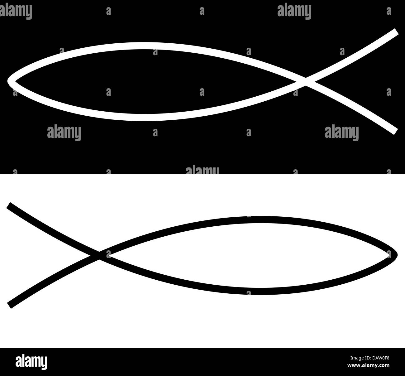 Simbolo del pesce cristiano Foto e Immagini Stock in Bianco e Nero - Alamy