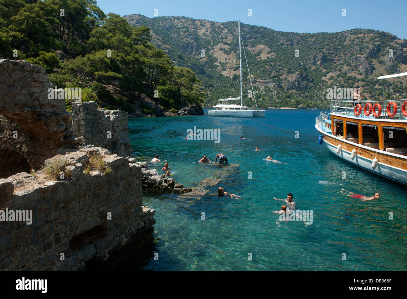 Türkei, Provinz Mugla, Göcek, 'Kleopatra è cattivo" in der Hamam Bucht ...