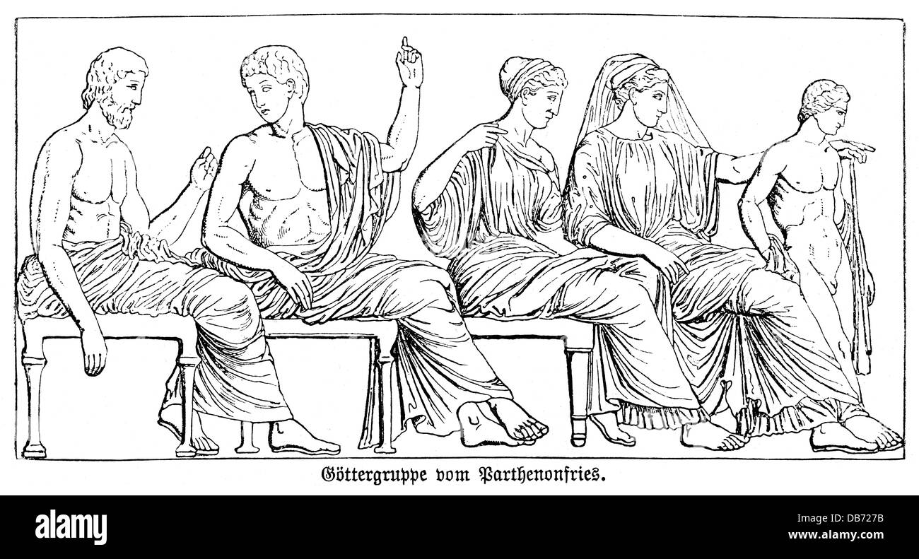 Mondo antico, Grecia, religione, processione della Panathenea, gruppo ...