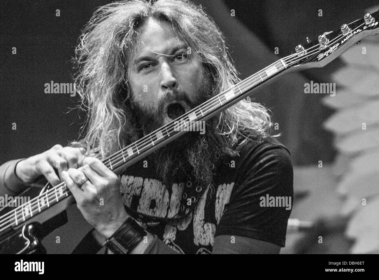 Heavy metal band Mastodon performing live a Mayhem Fest 2013. Mastodon ...