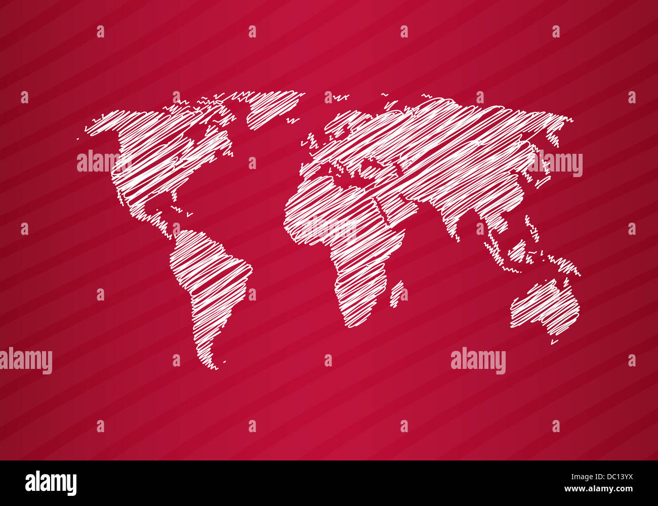 World map illustration line drawing immagini e fotografie stock ad alta ...