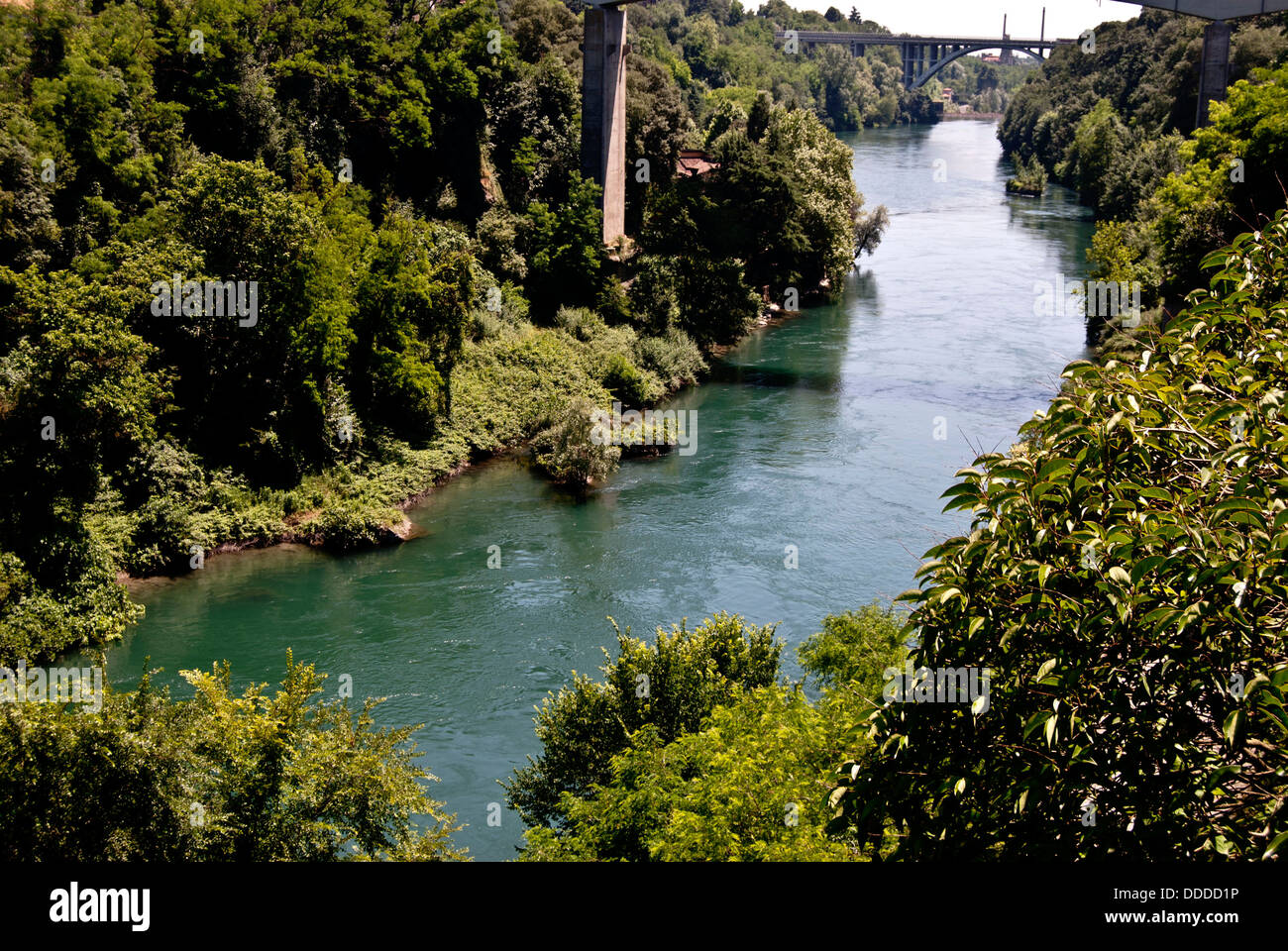 Il fiume Adda (fiume Adda), Trezzo, D'adda, Milano, Lombardia Foto ...