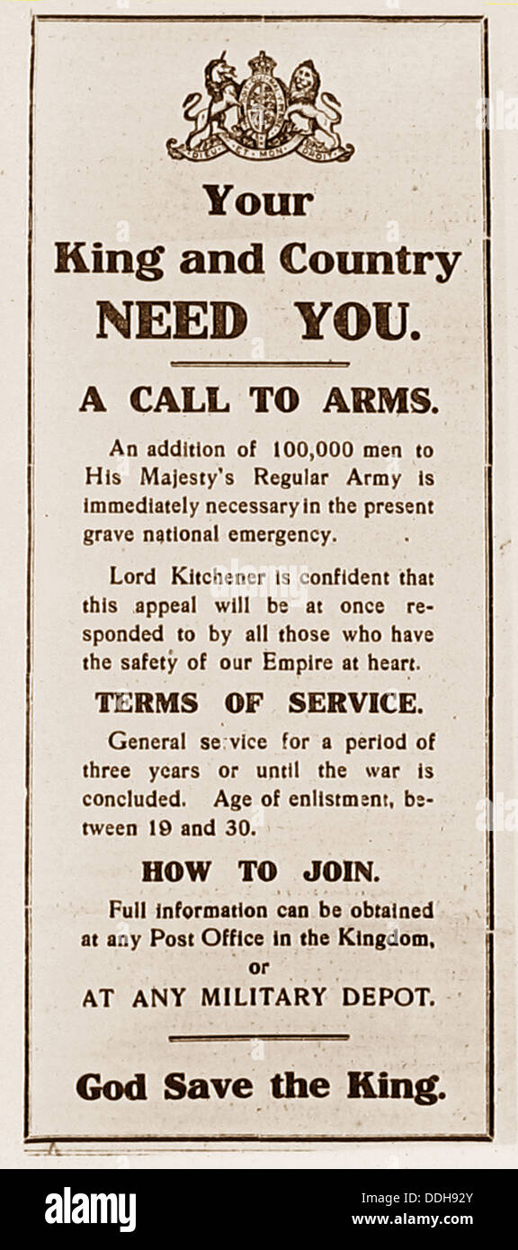 Ww1 recruitment poster lord kitchener immagini e fotografie stock ad ...