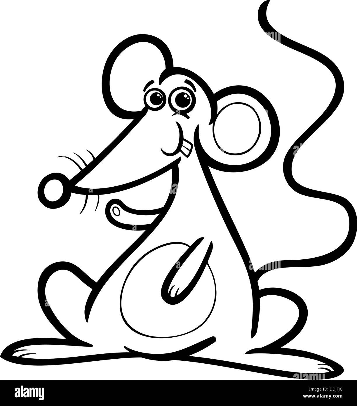 Bianco e Nero Cartoon illustrazione della cute di topo o di ratto per ...