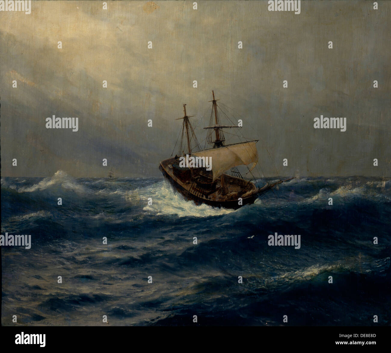 Barca a vela sulla tempesta di mare immagini e fotografie stock ad alta ...