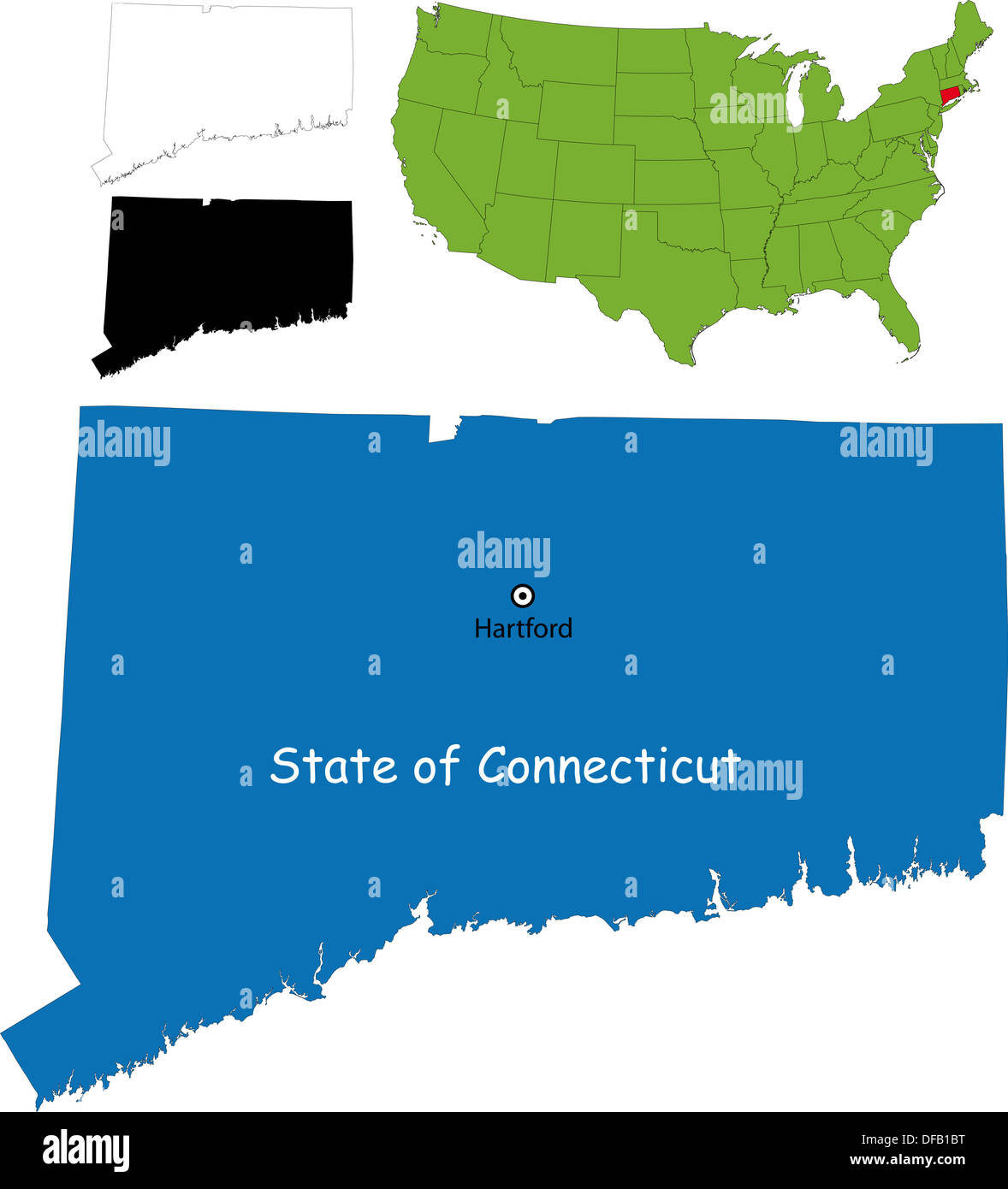 Connecticut state map immagini e fotografie stock ad alta risoluzione ...