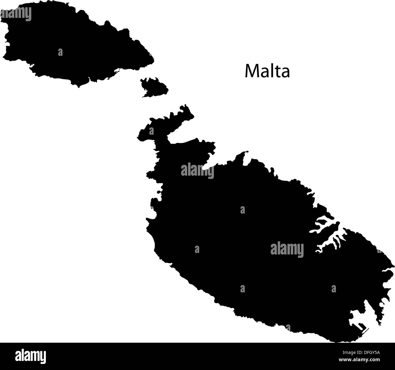 Malta mappa politico immagini e fotografie stock ad alta risoluzione ...