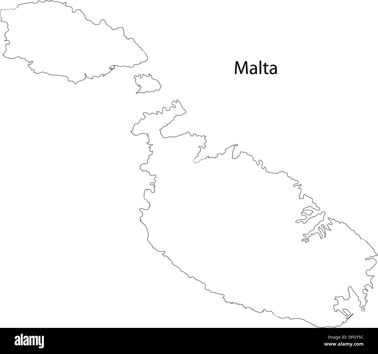 Malta mappa politico immagini e fotografie stock ad alta risoluzione ...