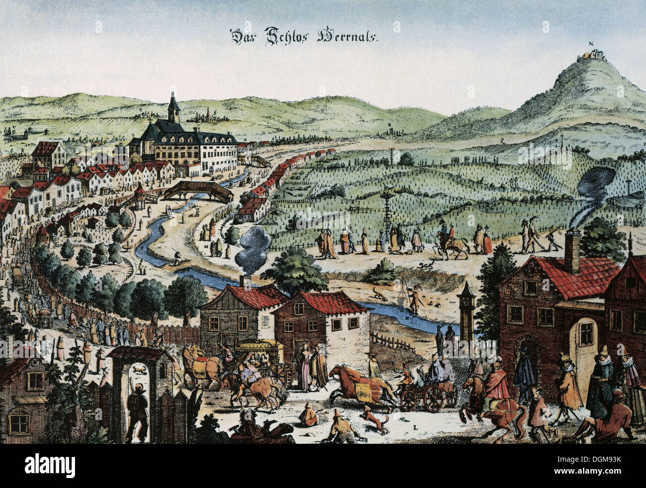 Austria. Vienna. Panorama della città. Incisione, della fine del XVII ...