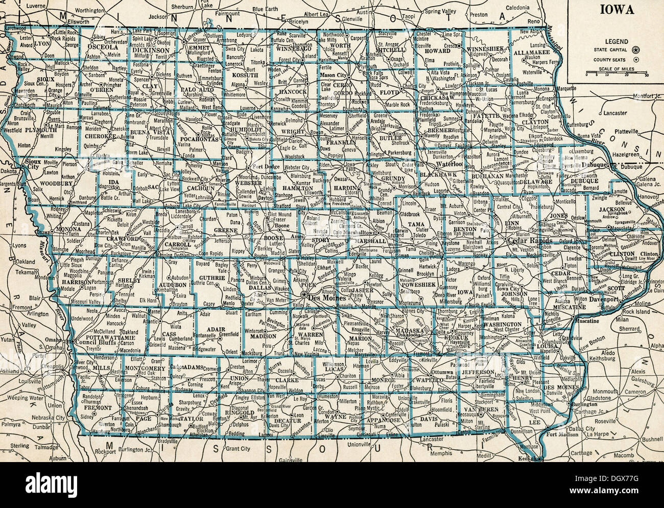Iowa state map immagini e fotografie stock ad alta risoluzione - Alamy
