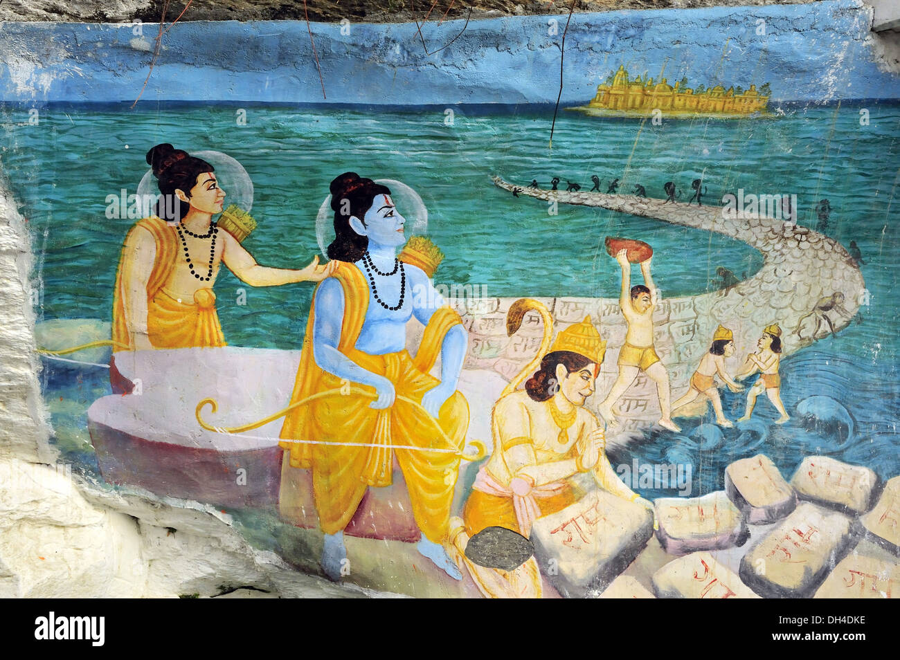 Lord Hanuman e il suo esercito di scimmie costruire il ponte di RAM ...