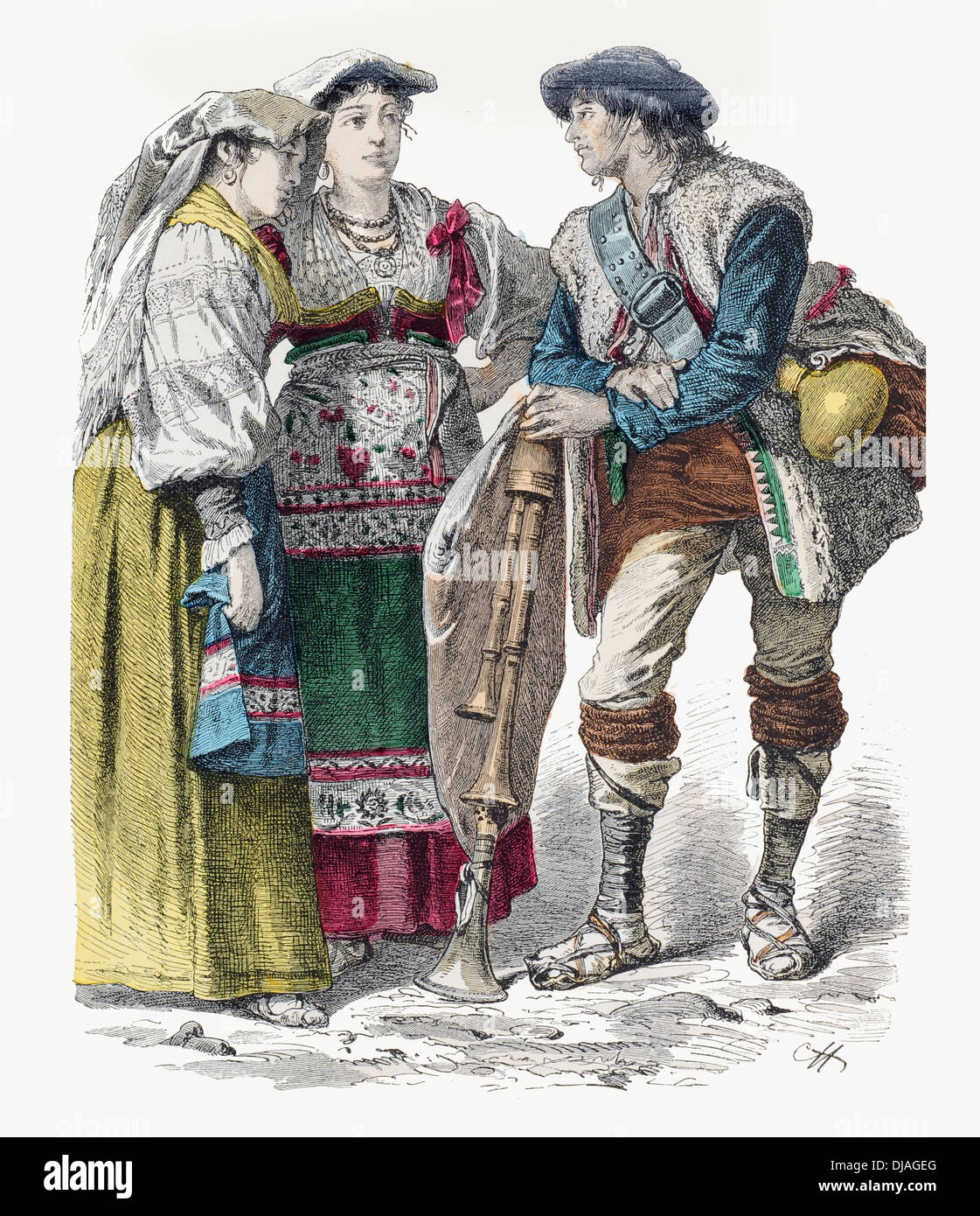 Xvi secolo XVI al XIX secolo XIX Italiano costume tradizionale di Roma ...