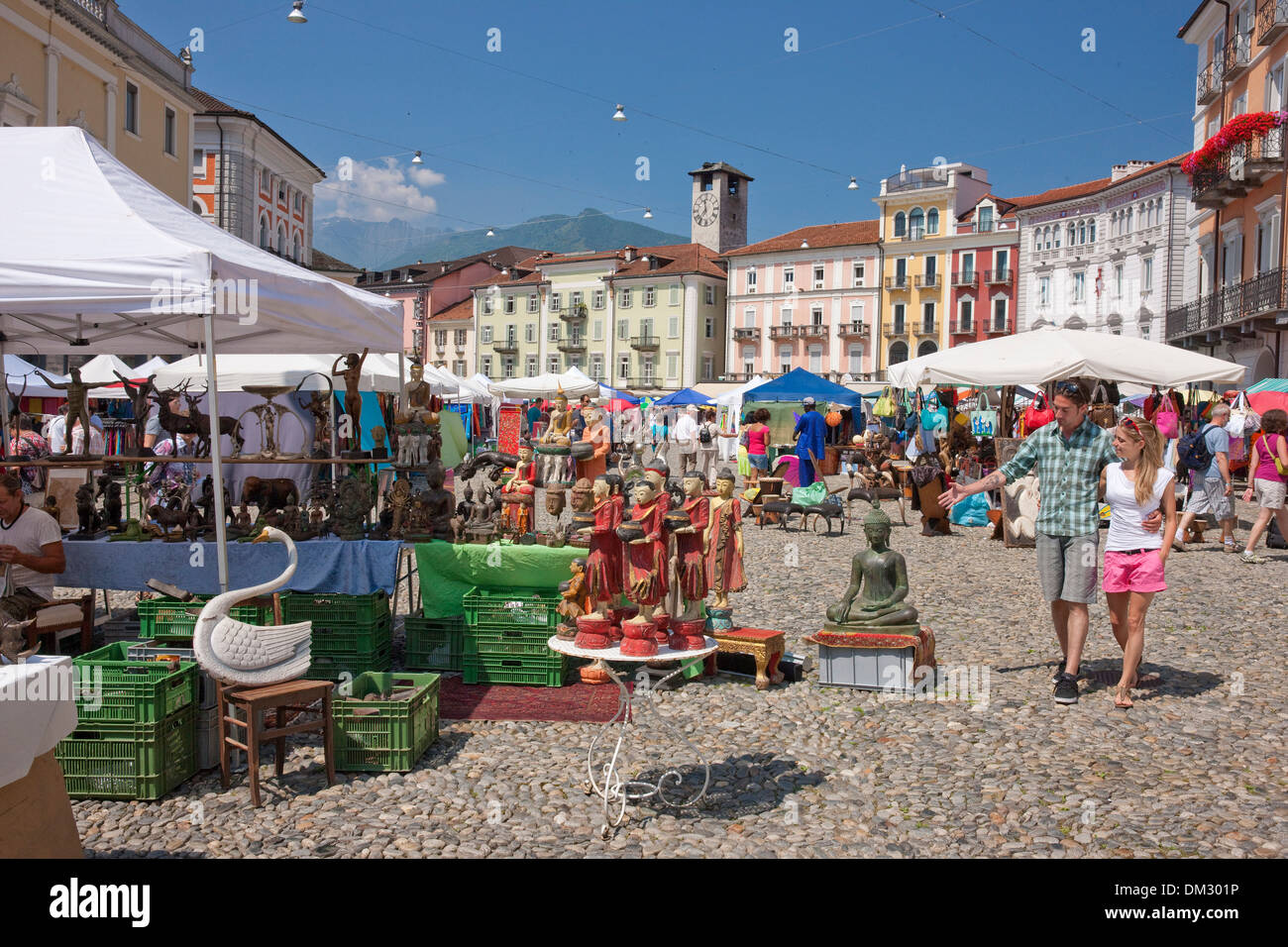 Svizzera Europa estate Piazza Grande Locarno TI canton Ticino Svizzera ...