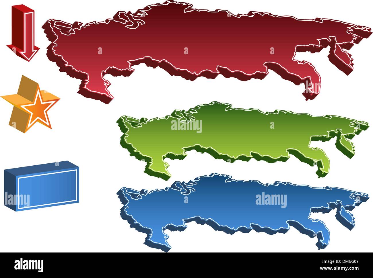 Mappa russia e suoi confini Immagini Vettoriali Stock - Alamy