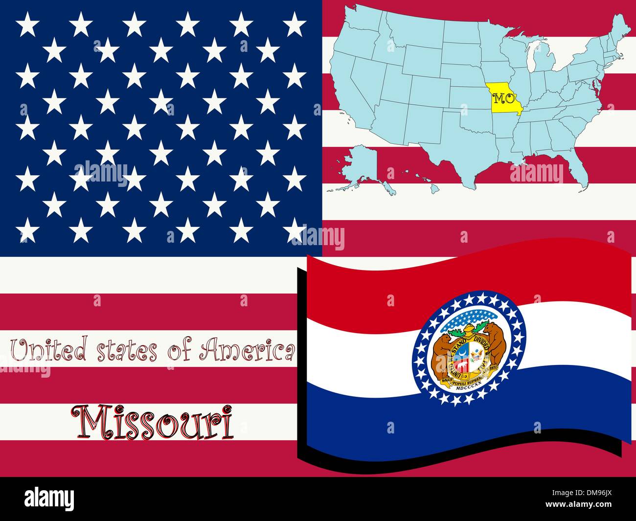 Mappa di oregon, missouri Immagini Vettoriali Stock - Alamy